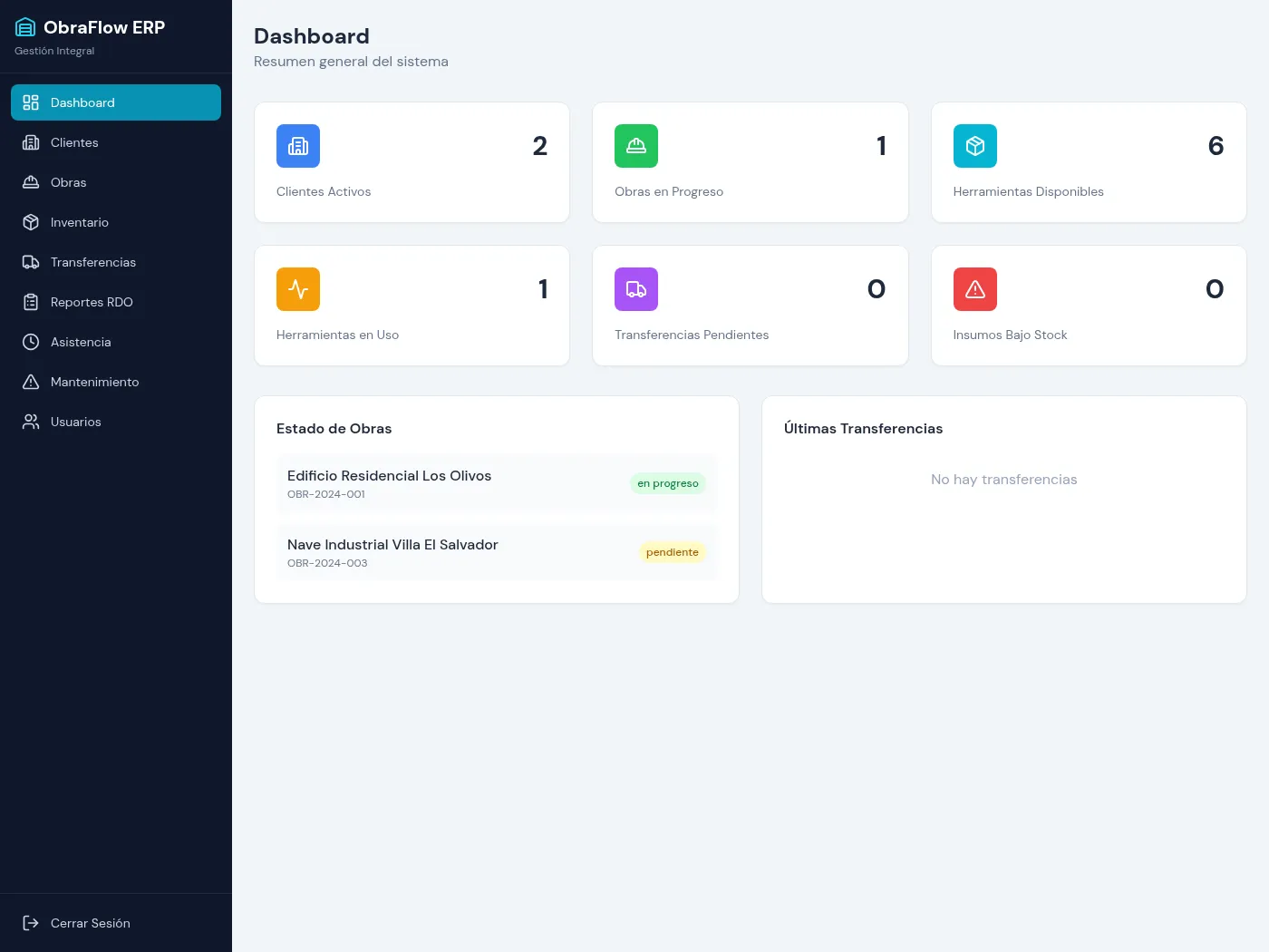 ObraFlow ERP Suite