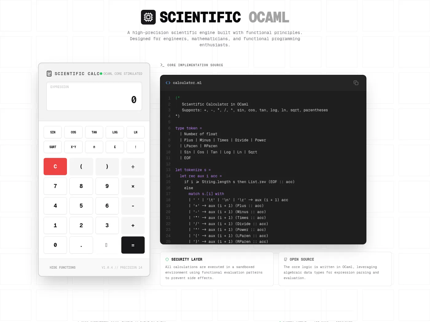 OCaml Scientific Calculator