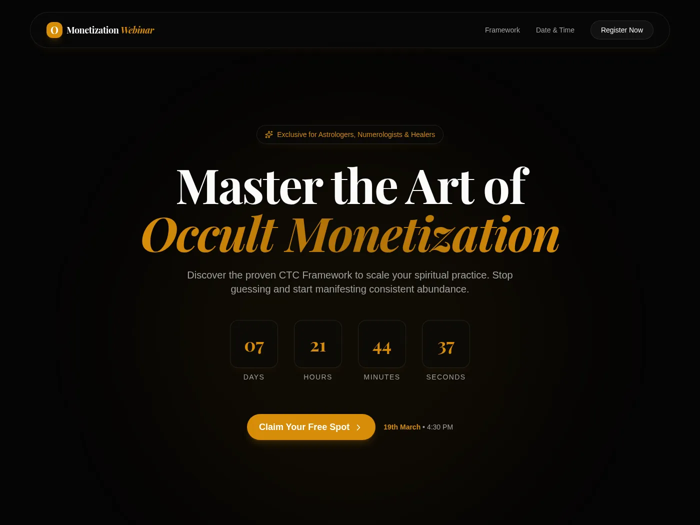 Occult Webinar Funnel