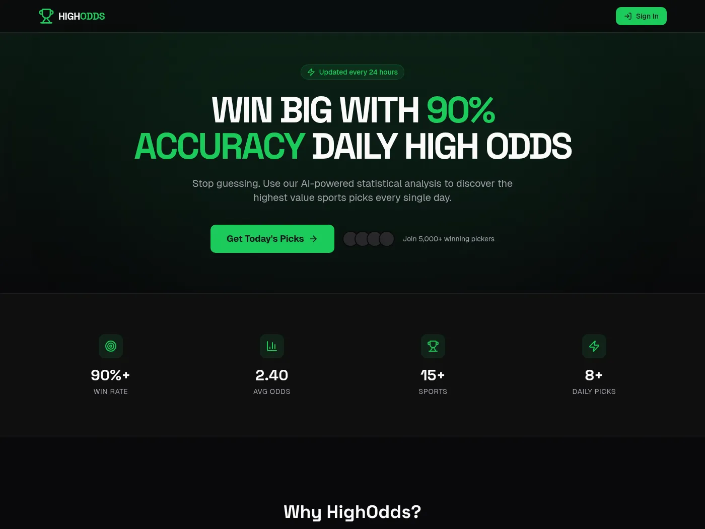 High Odds Sports Picker