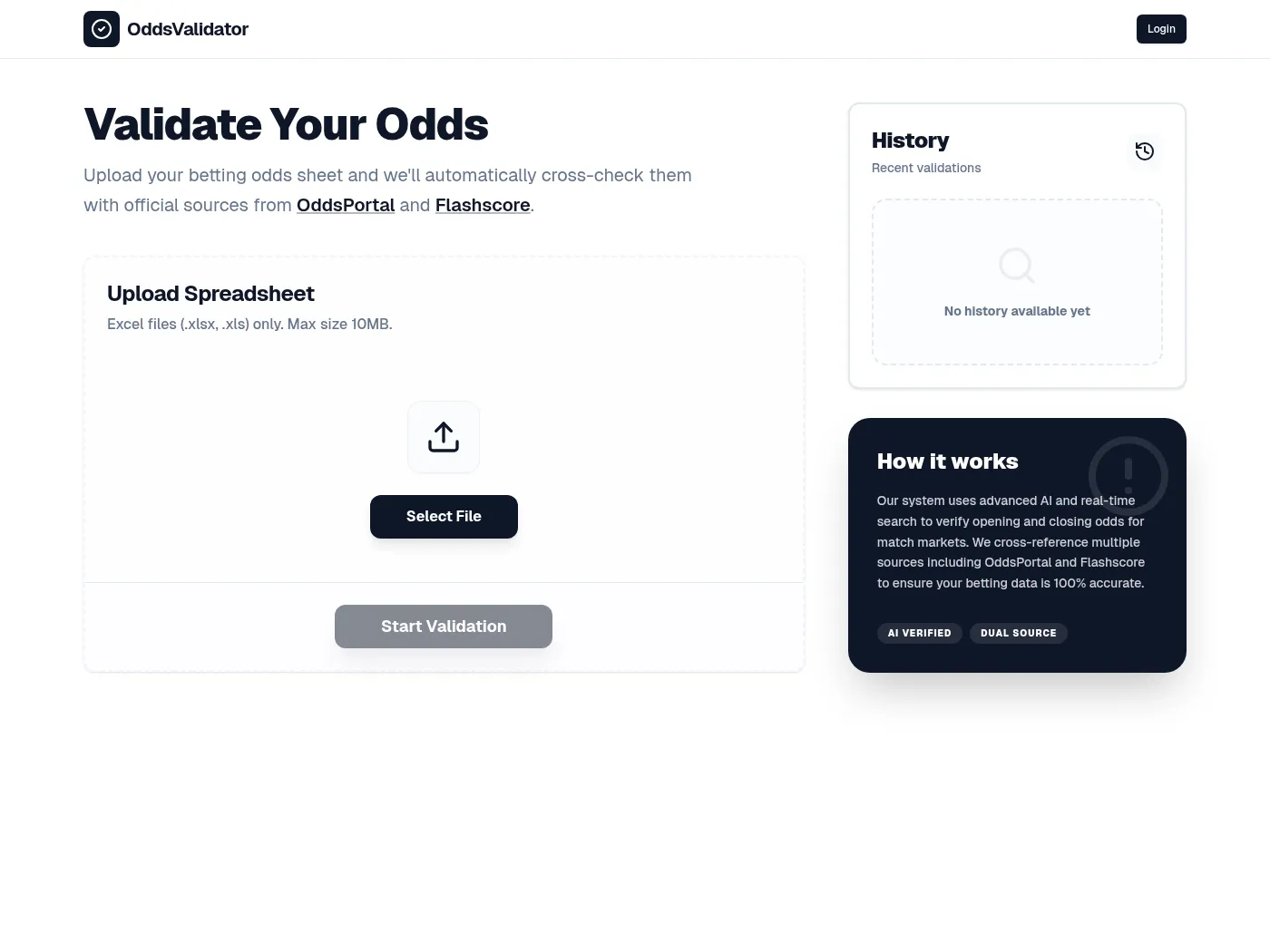 Odds Sheet Validator