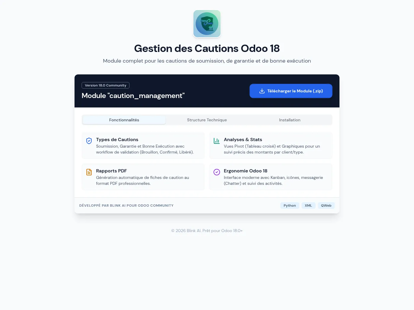 Odoo Caution Manager
