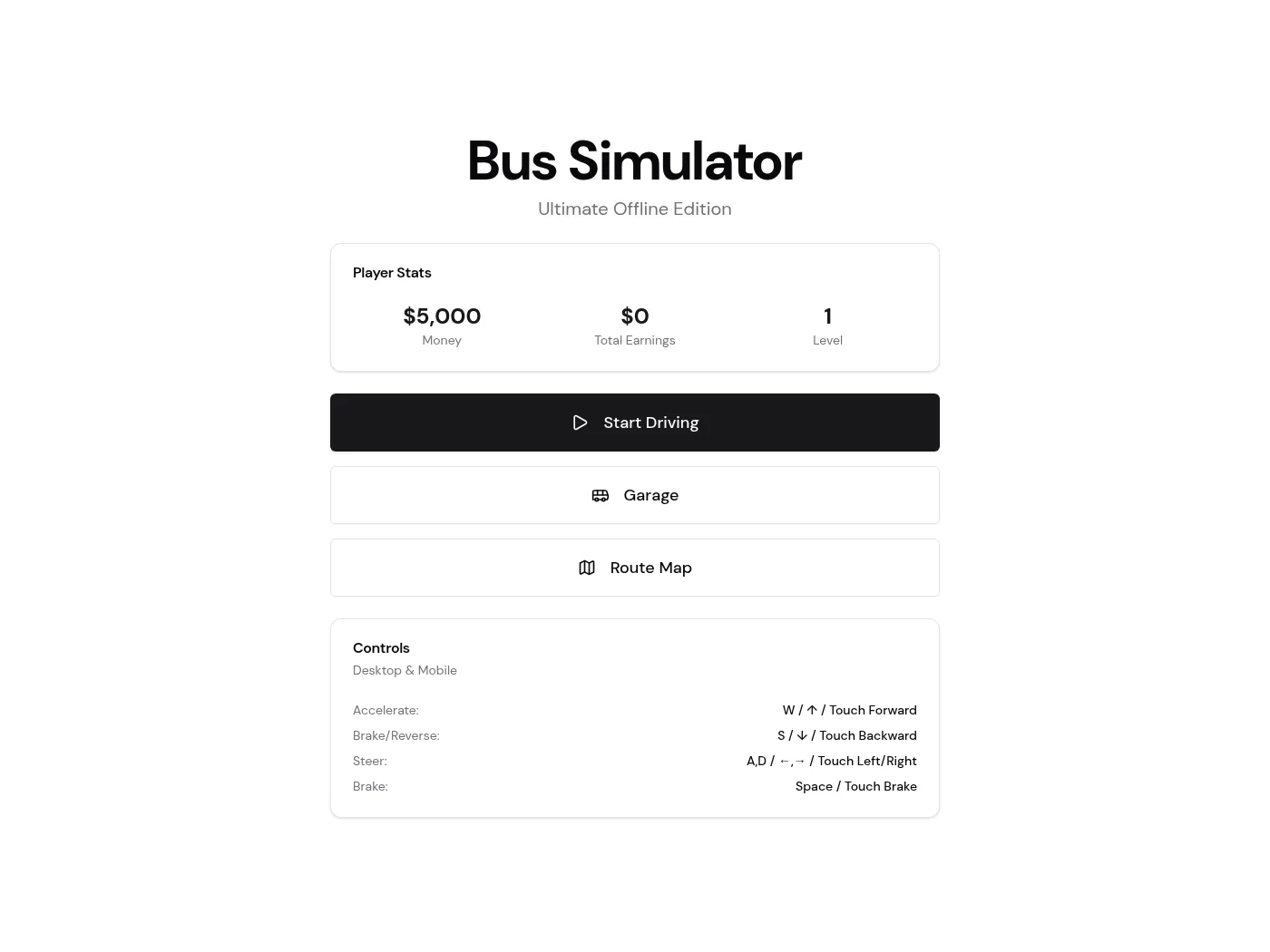 Offline Bus Simulator