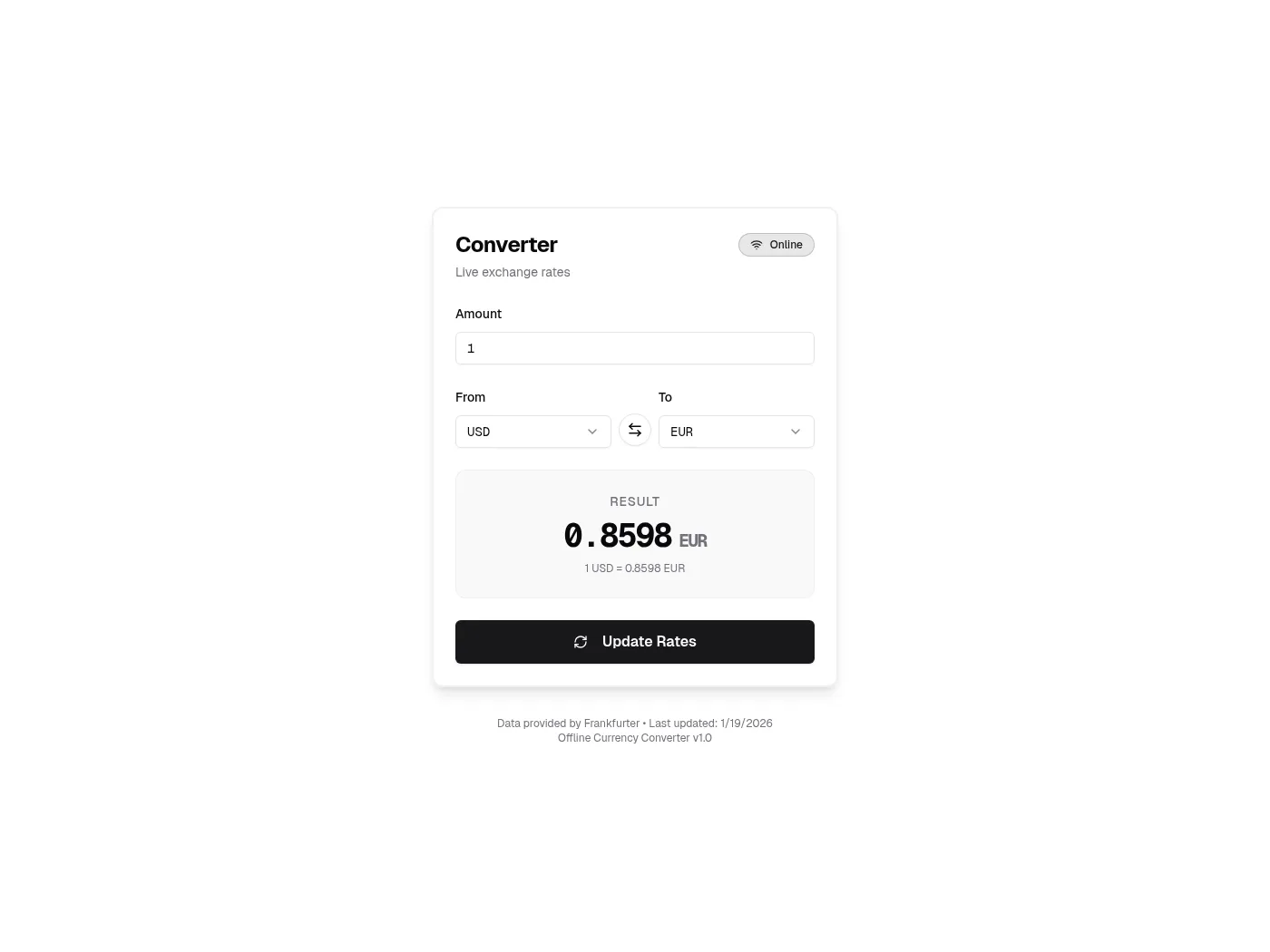 Offline Currency Converter