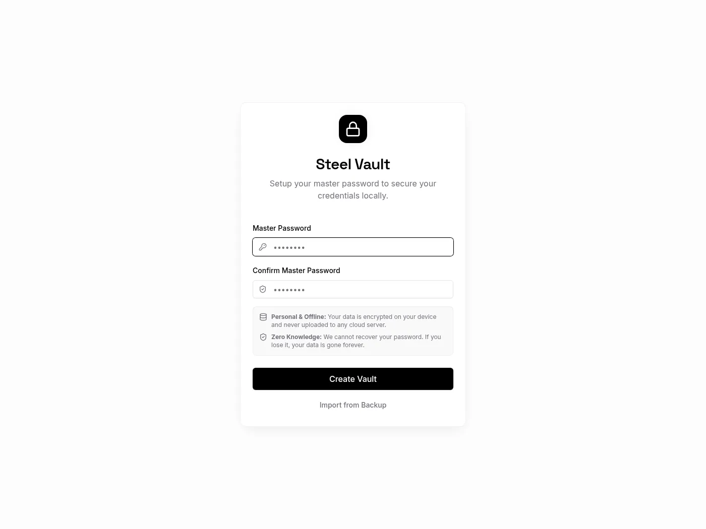 Offline Password Vault