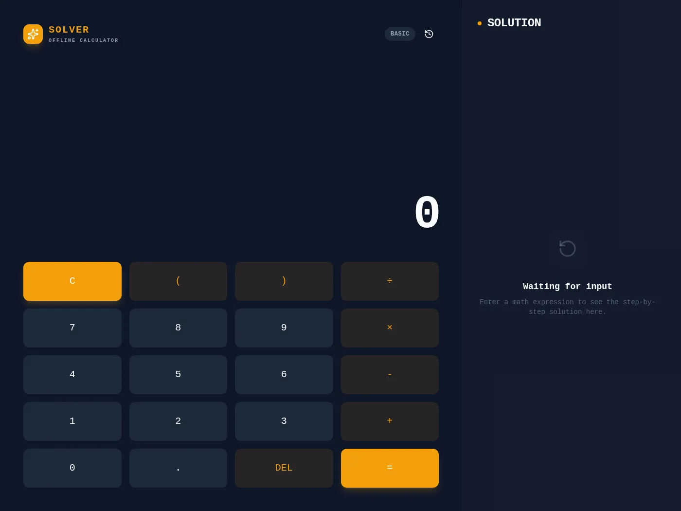 Offline Solver Calculator