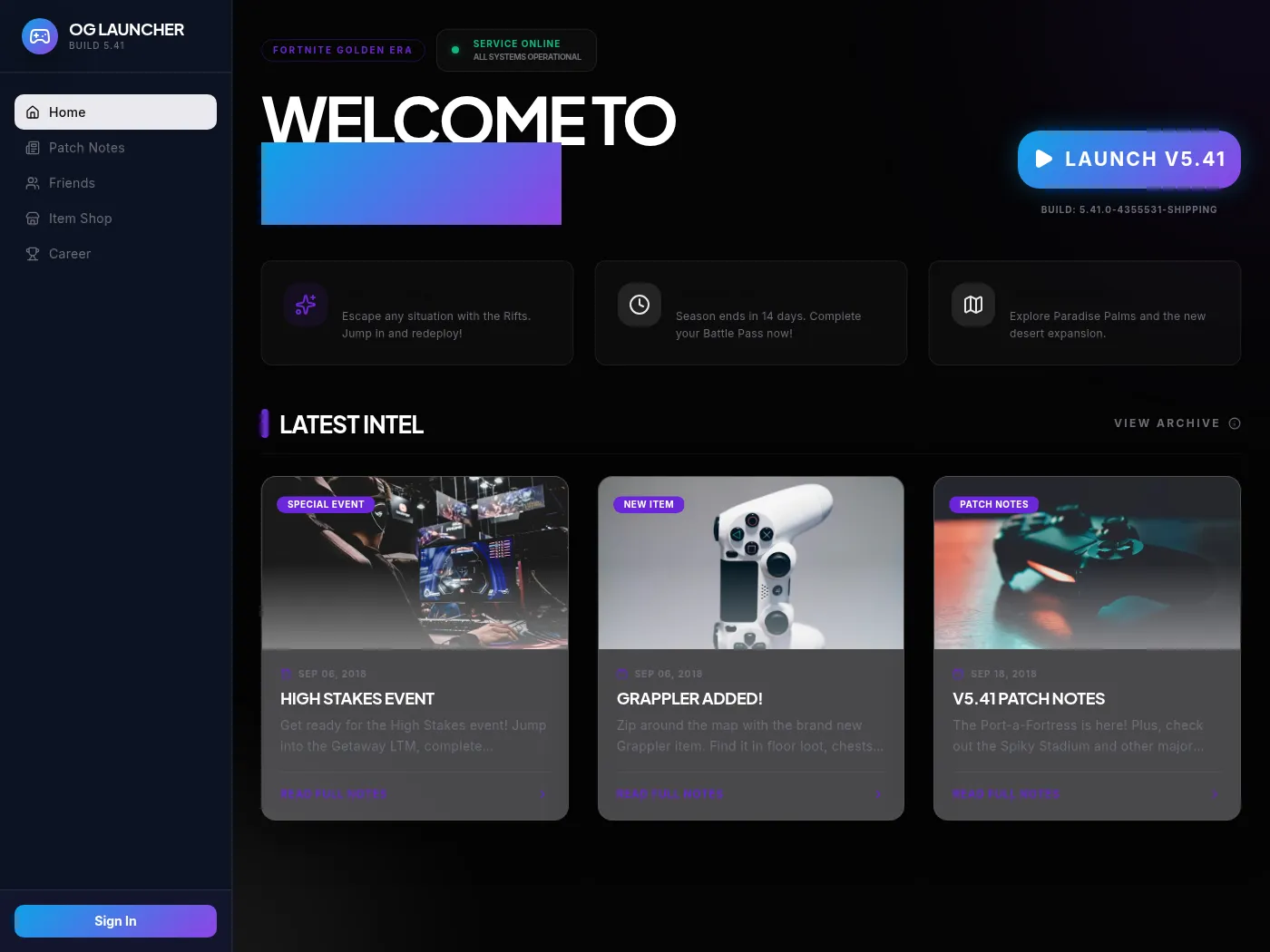 OG Fortnite Launcher