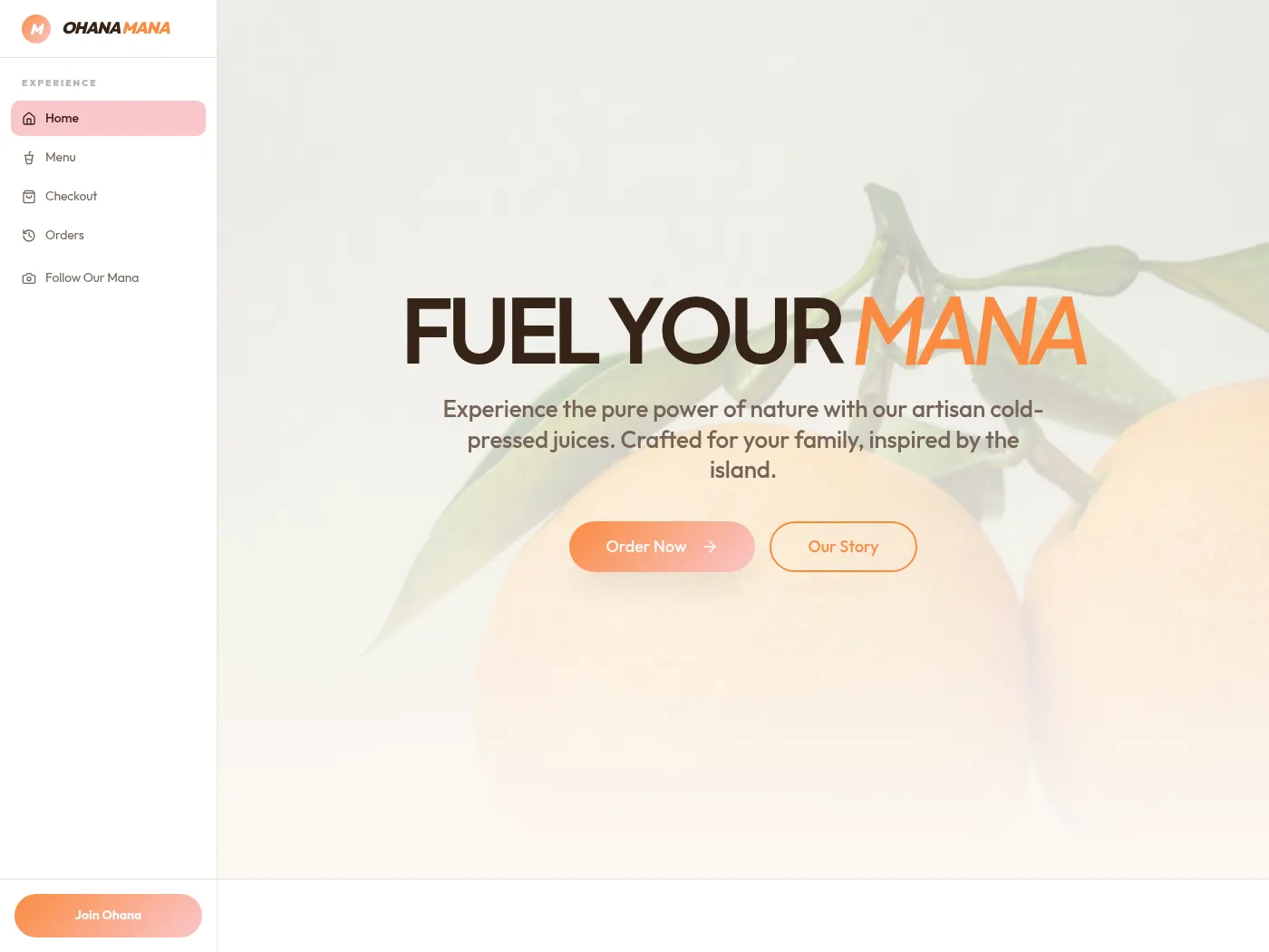 Ohana Mana Juice Co Site
