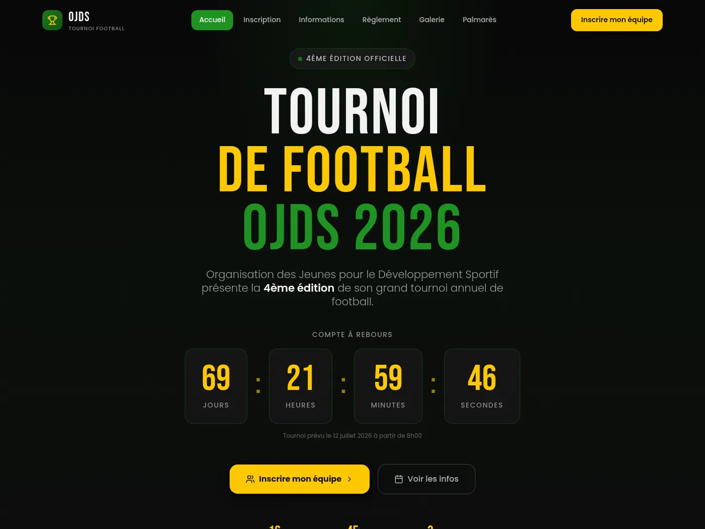 OJDS Football Tournament Site