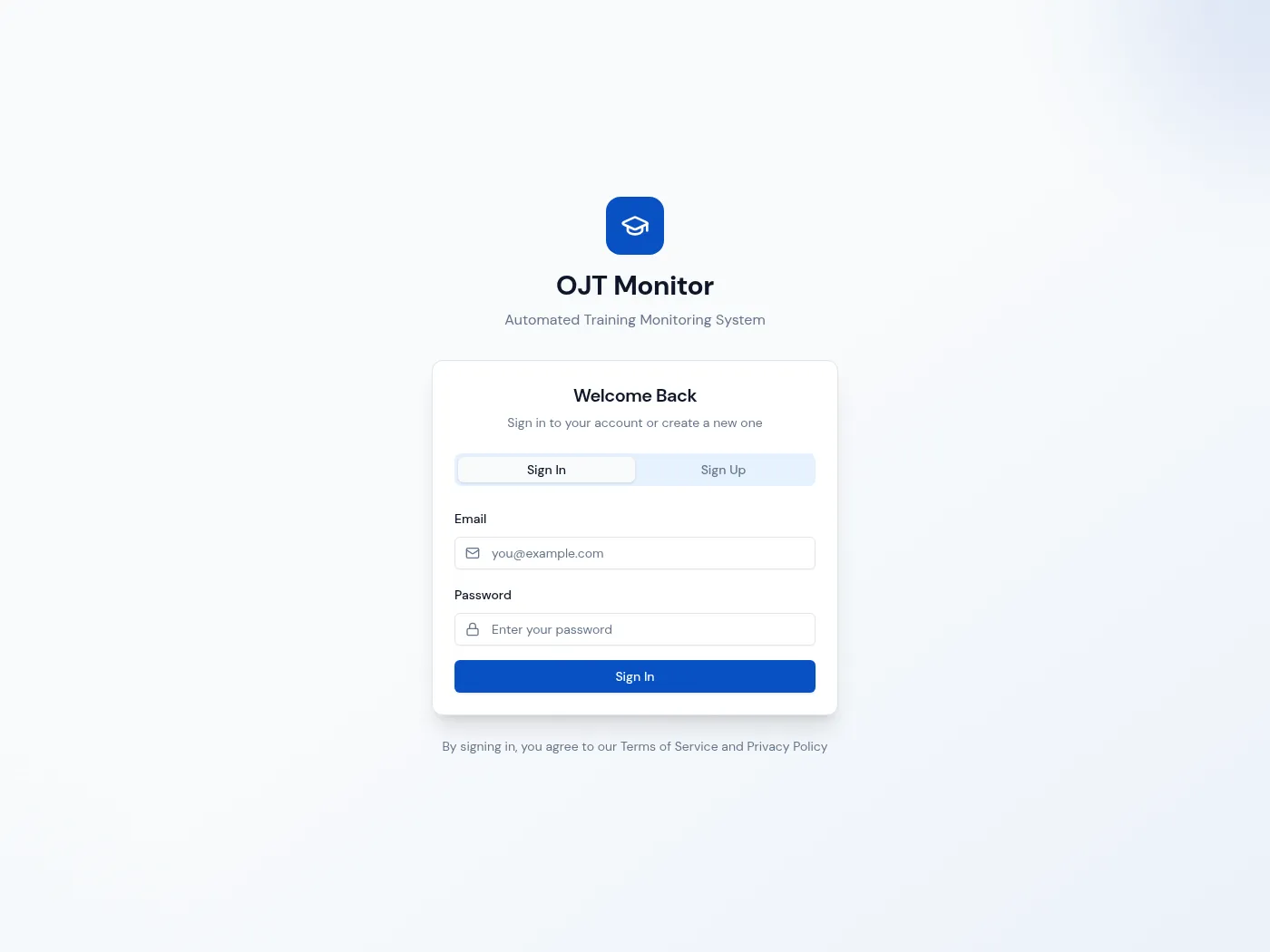 OnJob Training Monitor