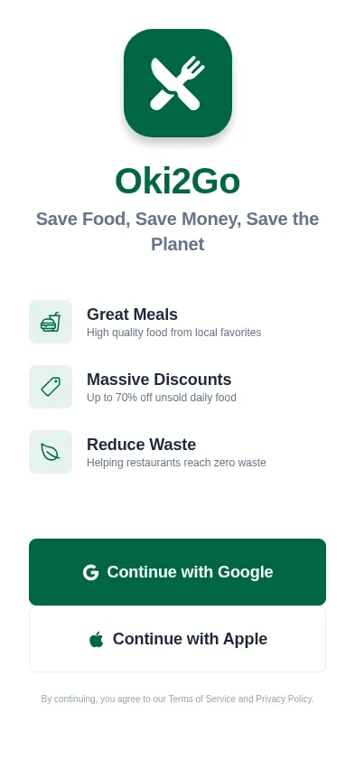 Oki2Go Food Pickup App