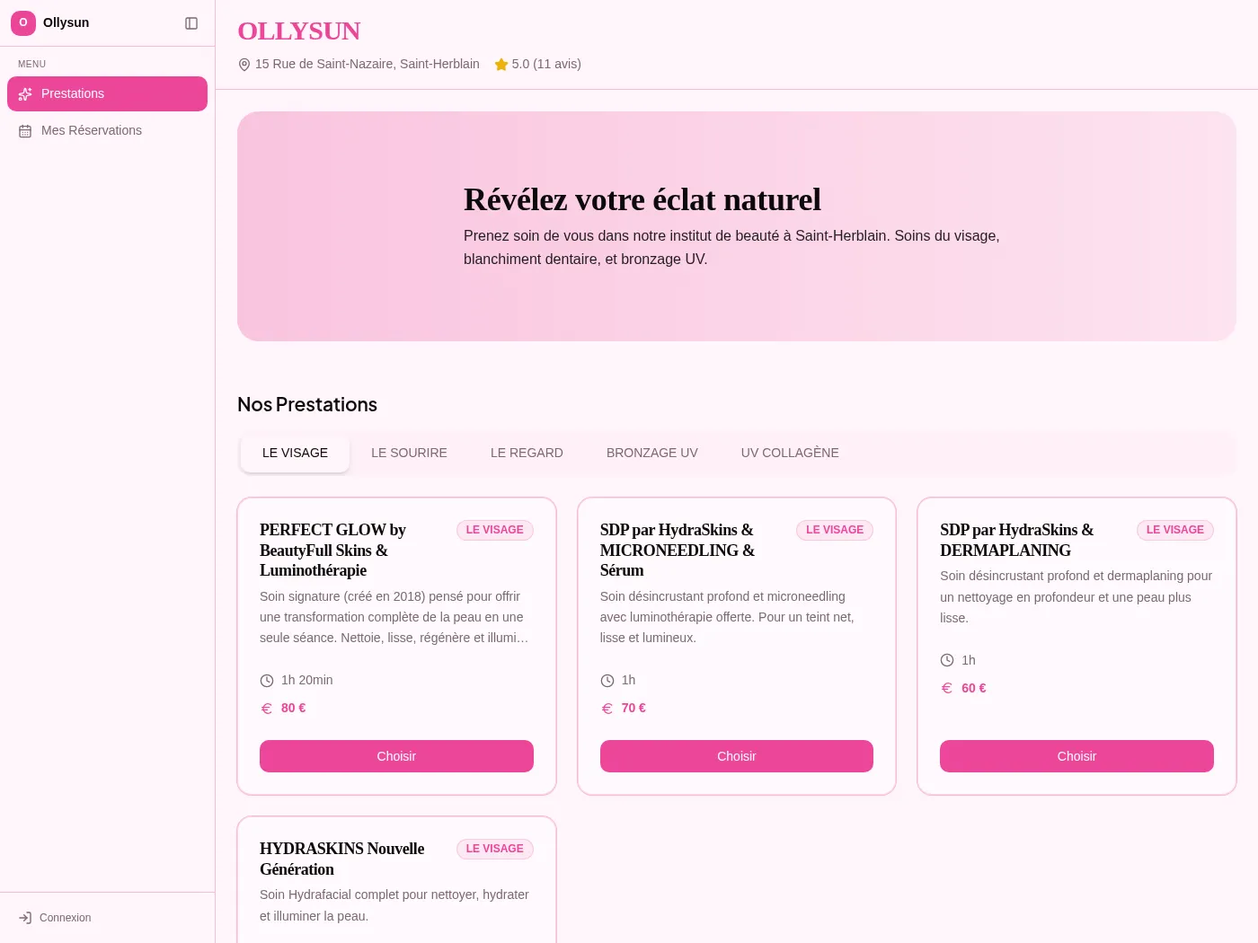 Ollysun Booking Portal