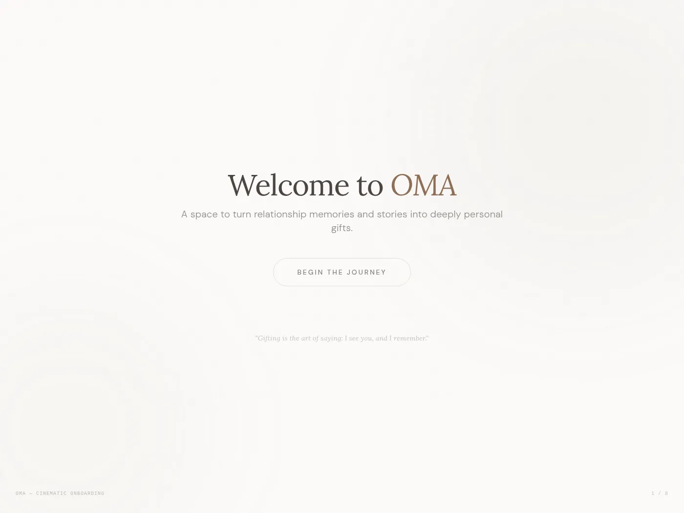 OMA Cinematic Onboarding