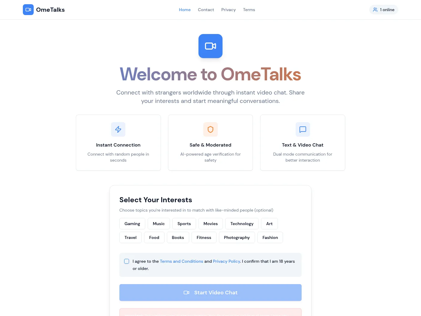 OmeTalks Video Chat
