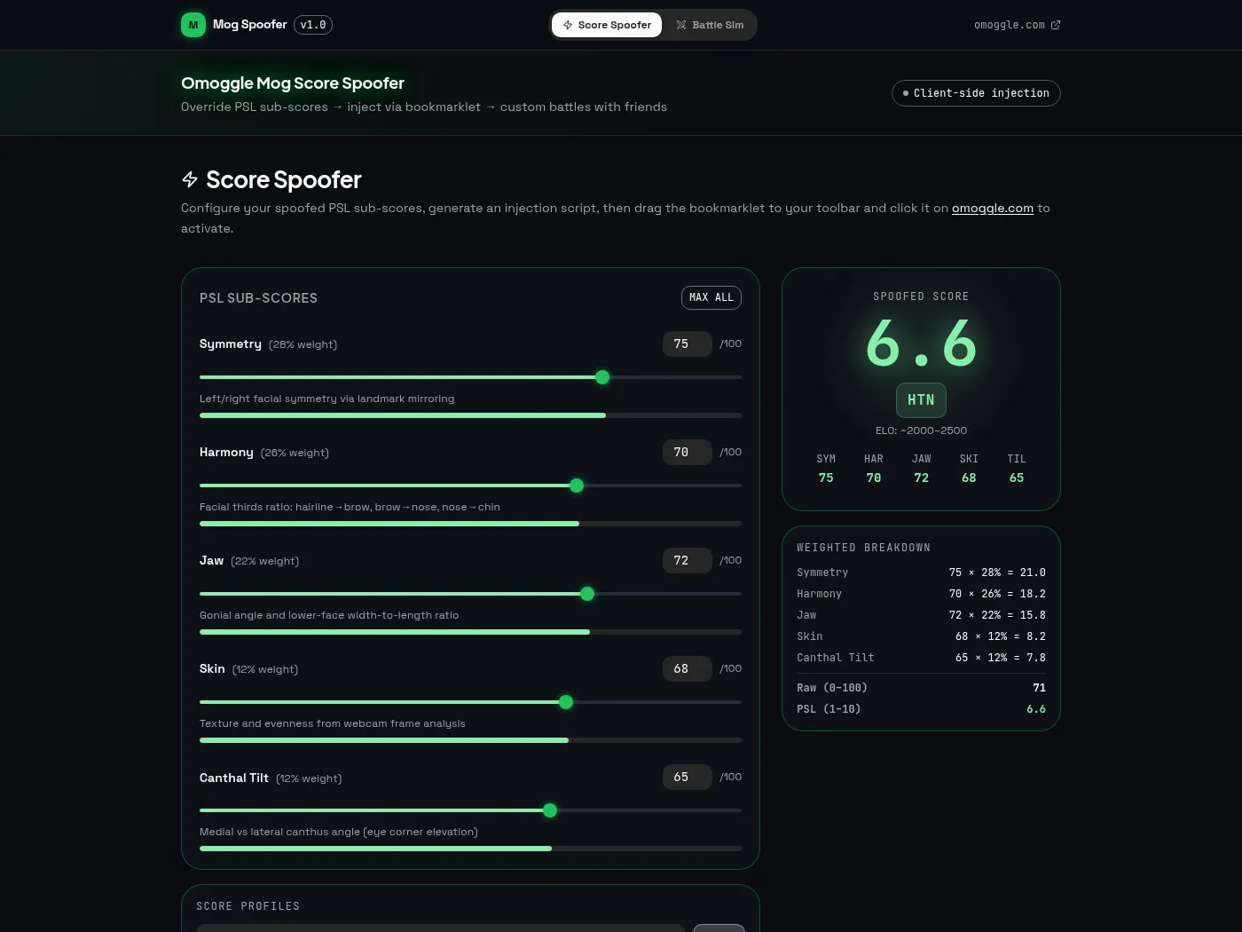 Omoggle Score Spoofer