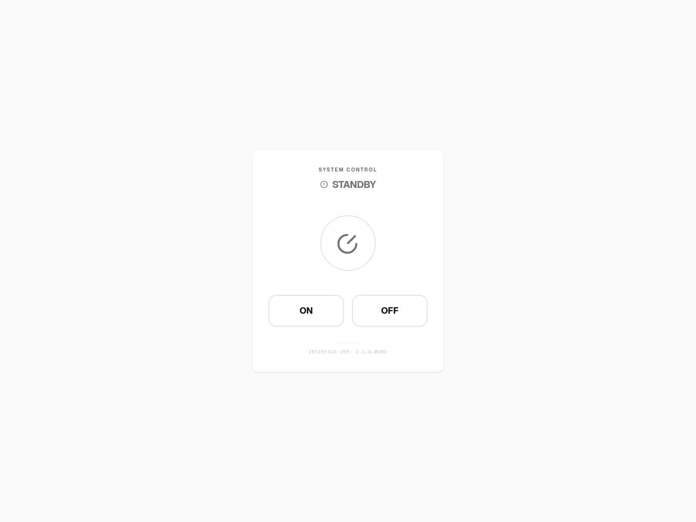 On-Off Toggle Interface