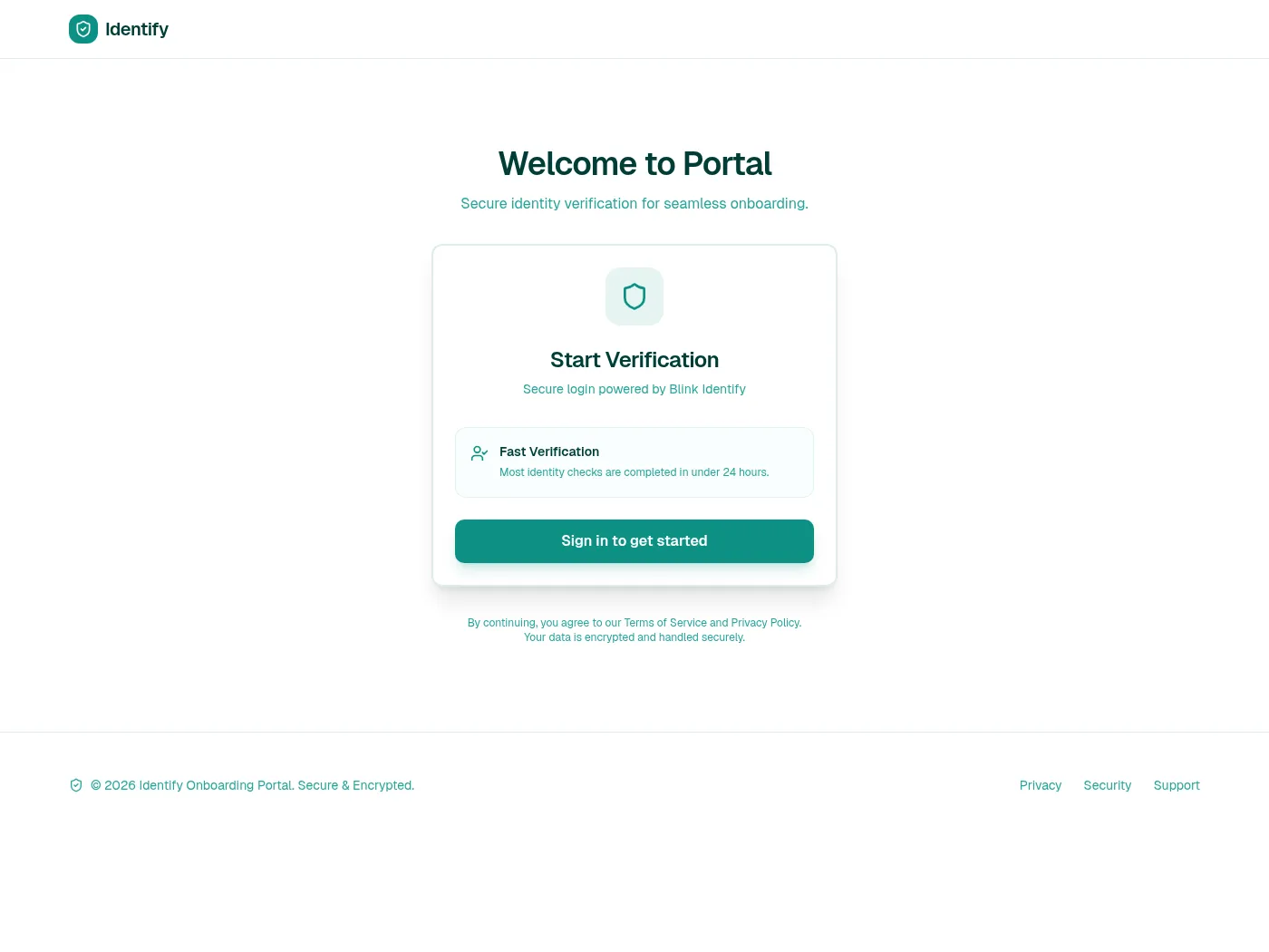 Blinking Onboarding Portal