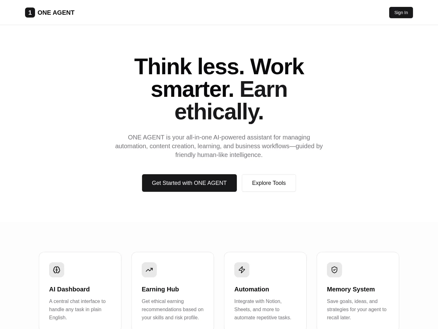 ONE AGENT Platform