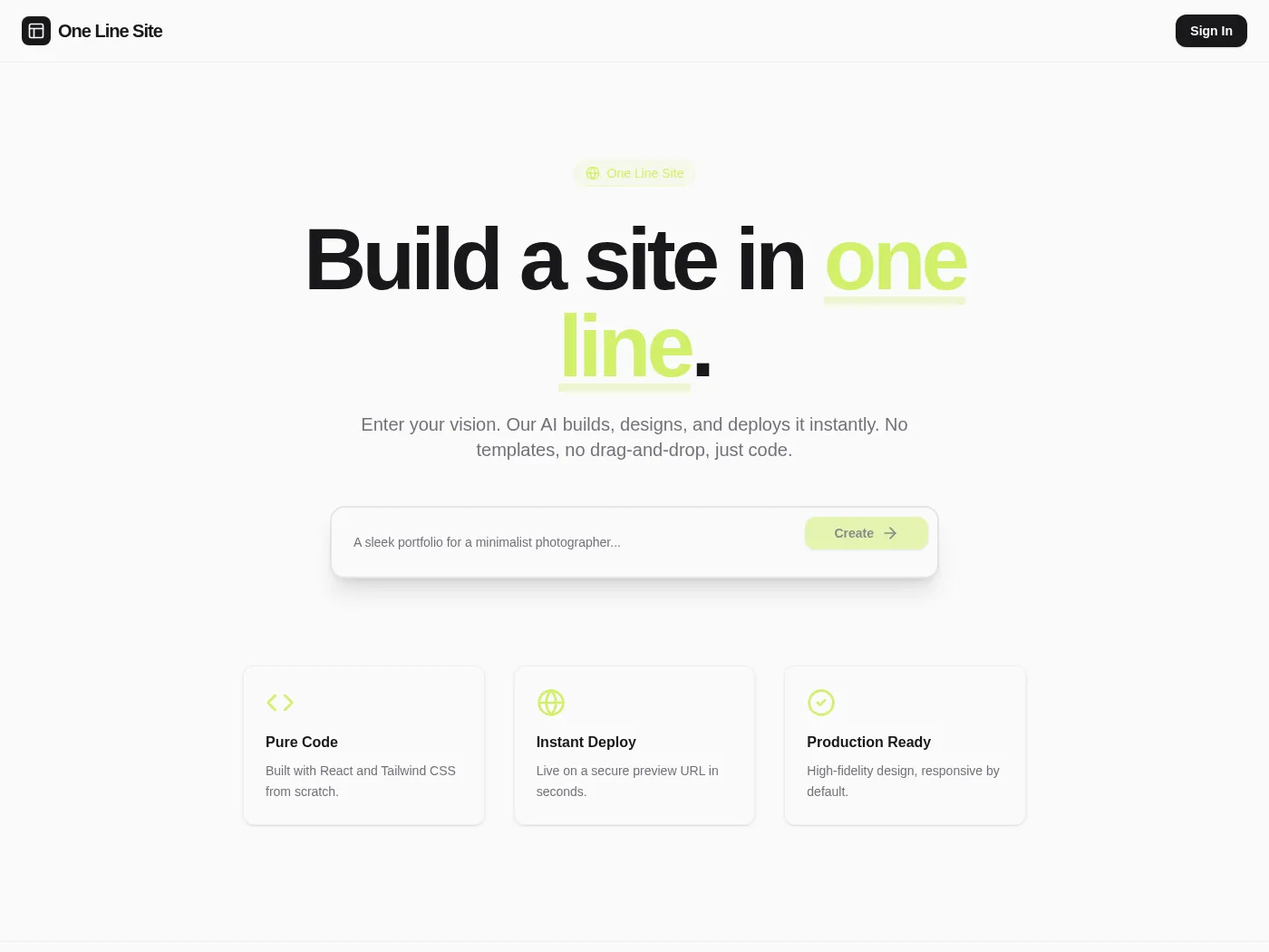 One Line Site