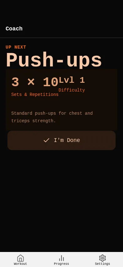 One-Tap Fitness Coach