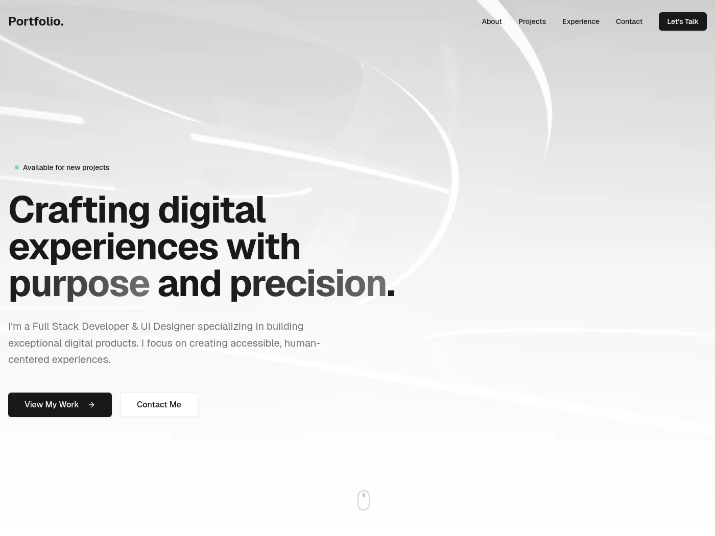 Sleek Portfolio Page