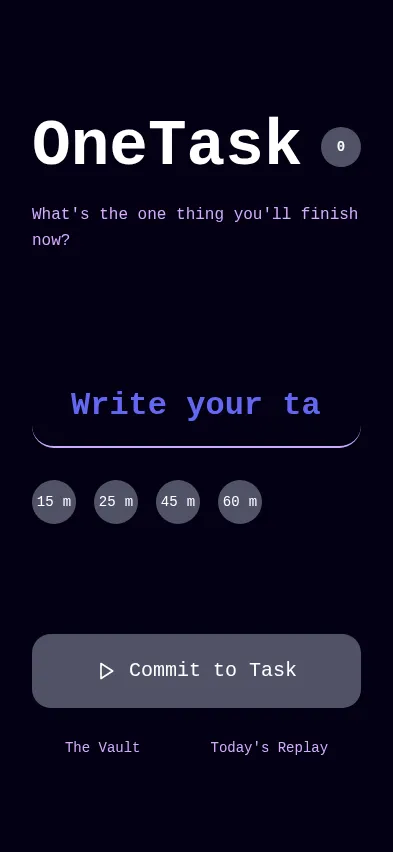 OneTask Focus App
