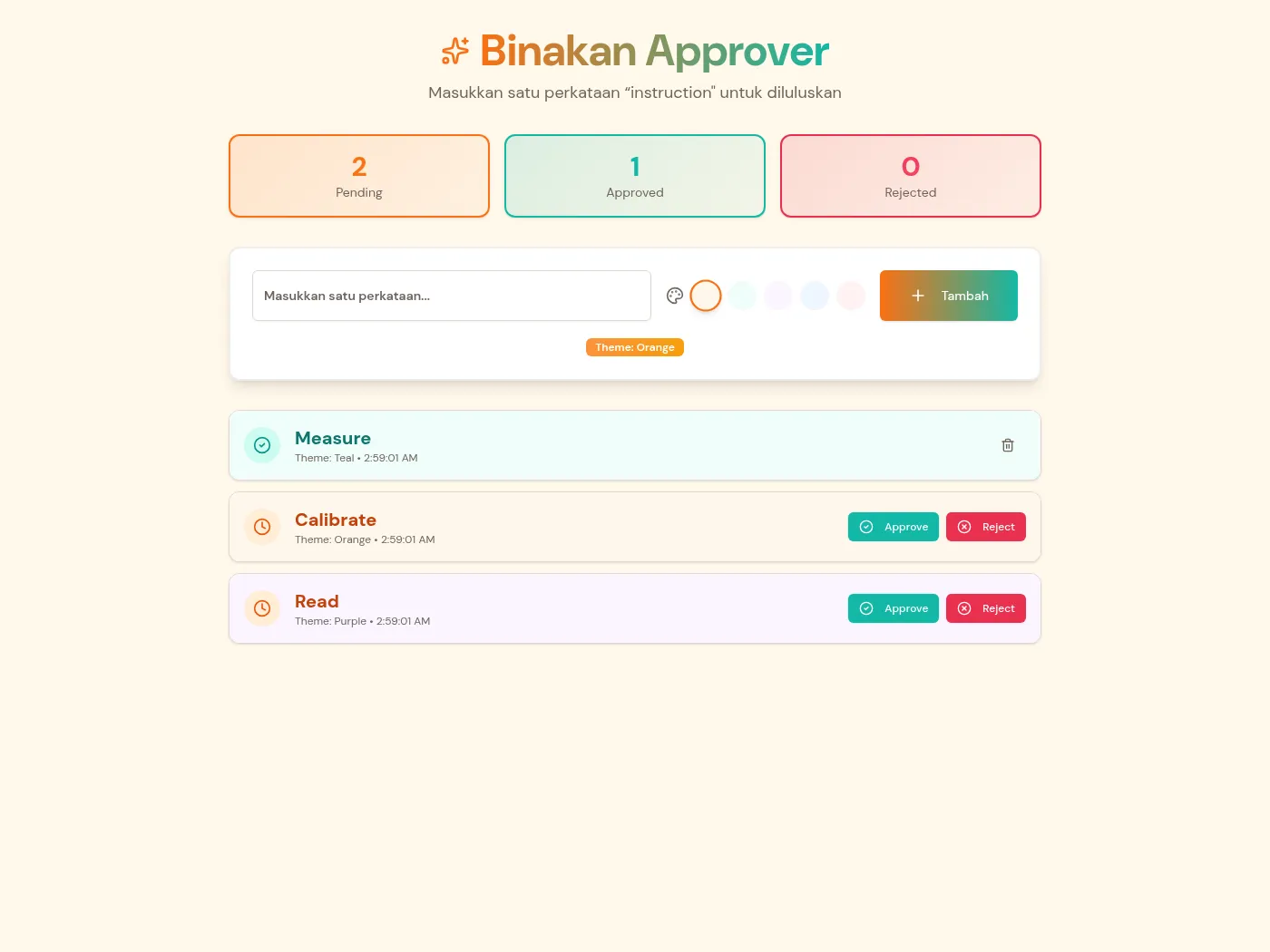Binakan One Word Appruver