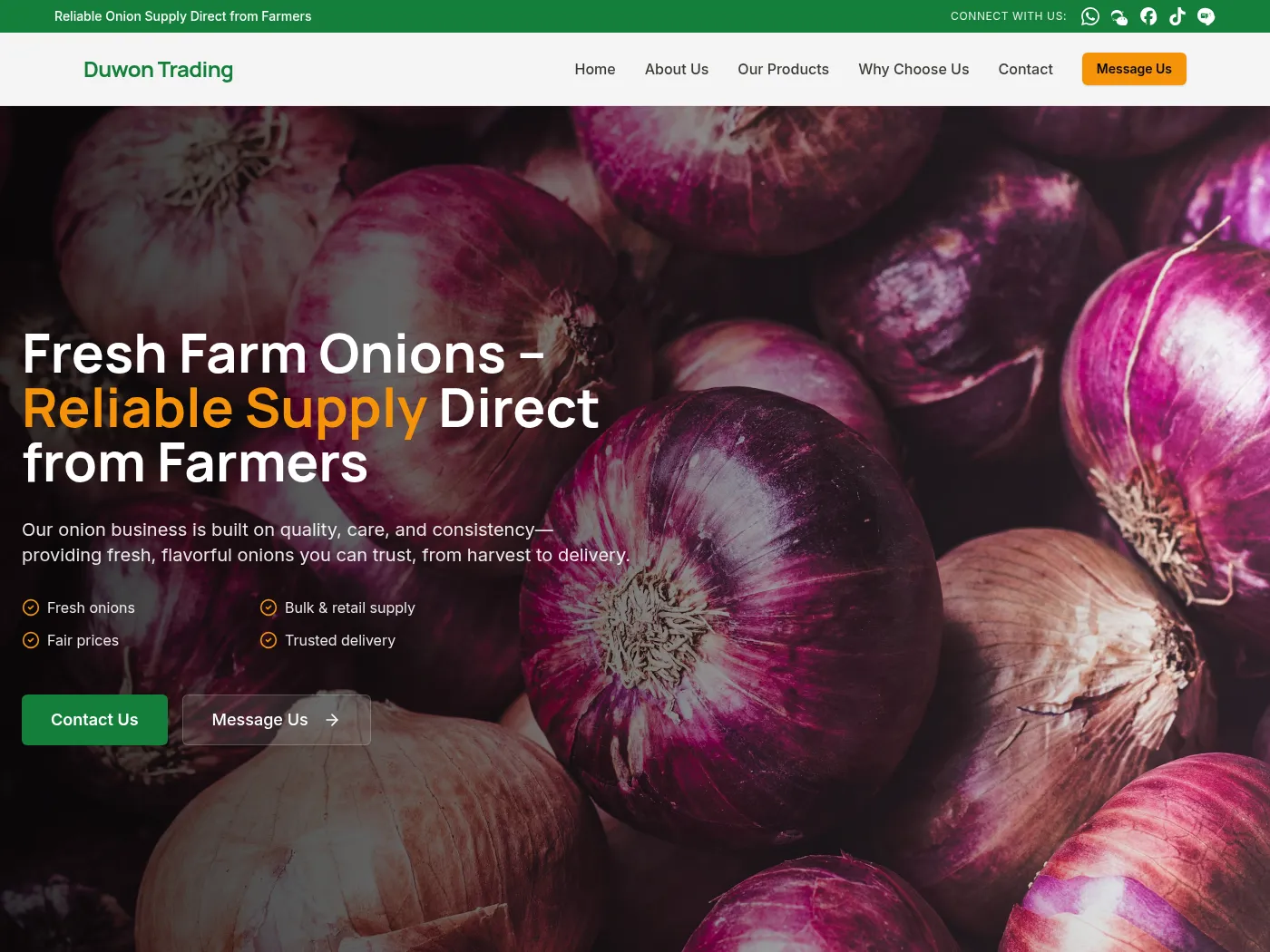 Duwon Onion Supply Site