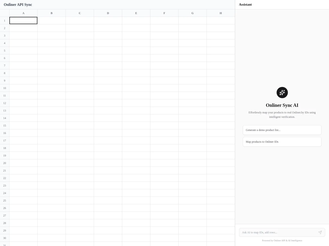 Onliner Sheets Sync