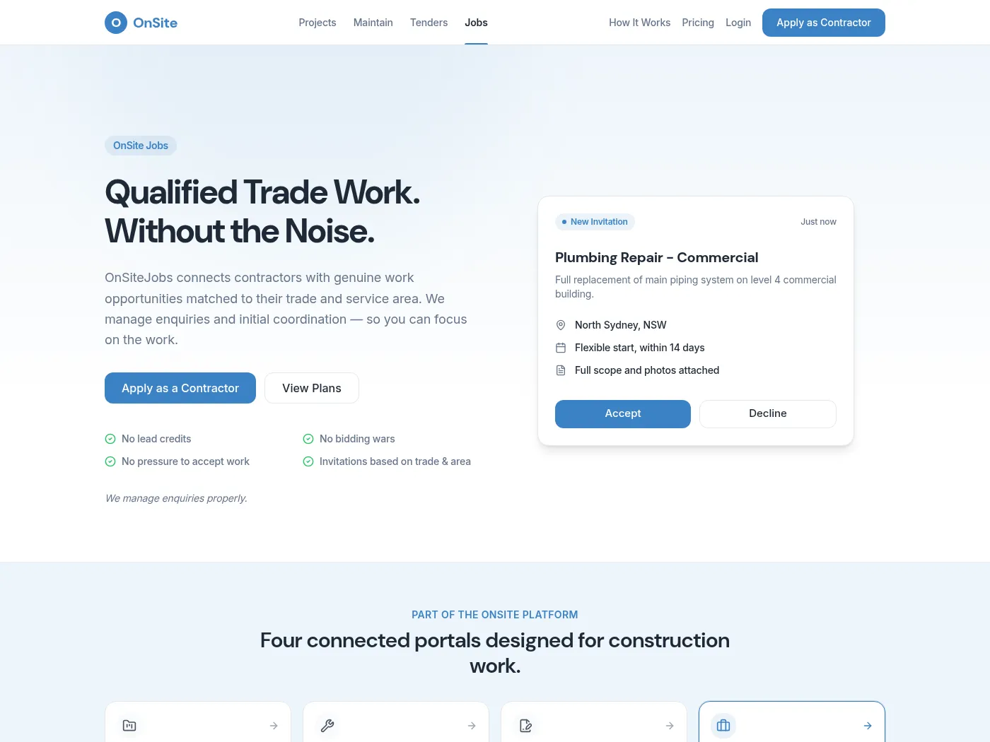 OnSite Jobs Web Clone