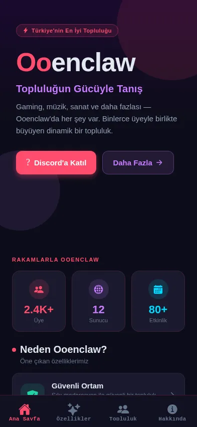 Ooenclaw Tanıtım Portalı