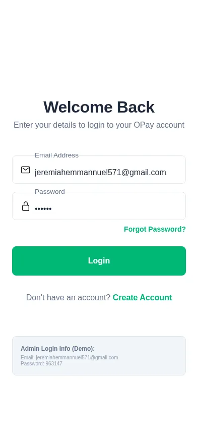 Opay Banking Portal
