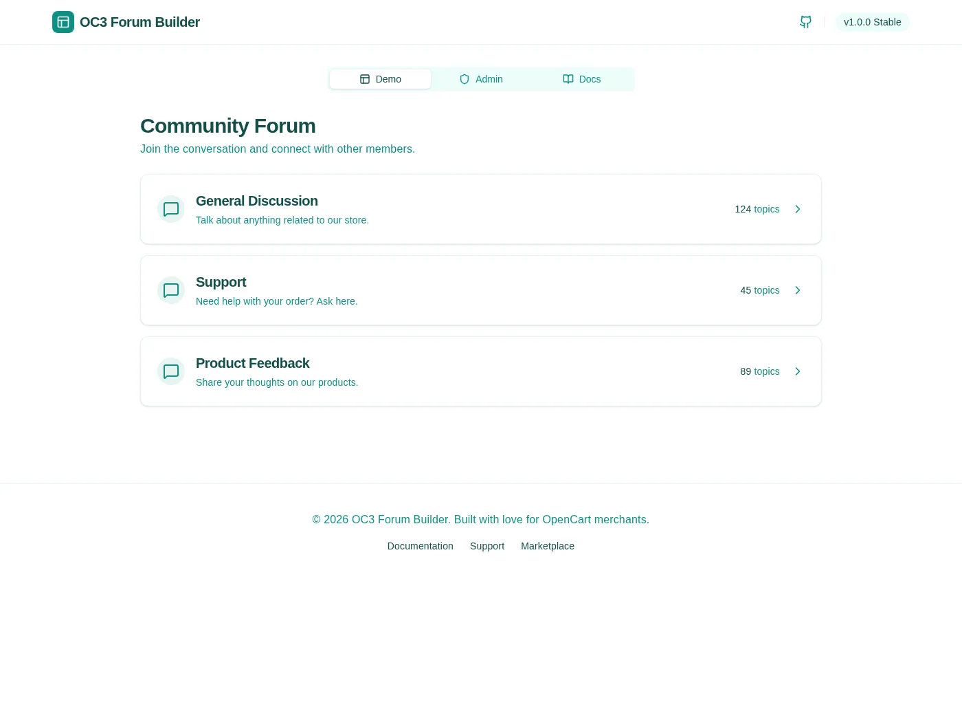 OpenCart3 Forum Module