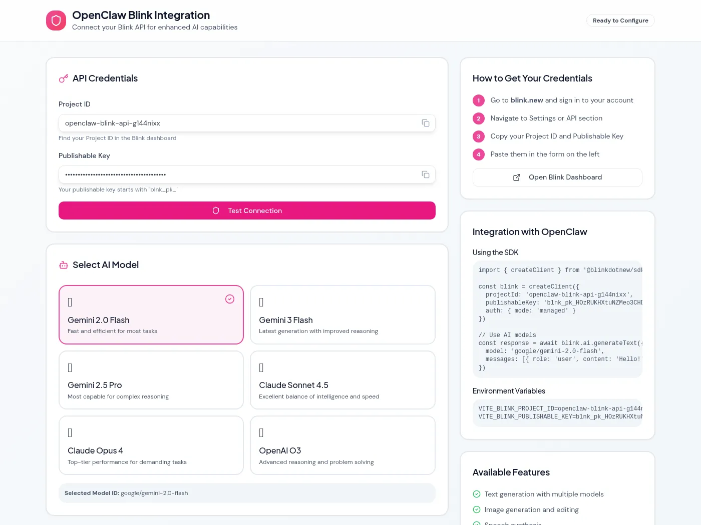 OpenClaw Blink Integration