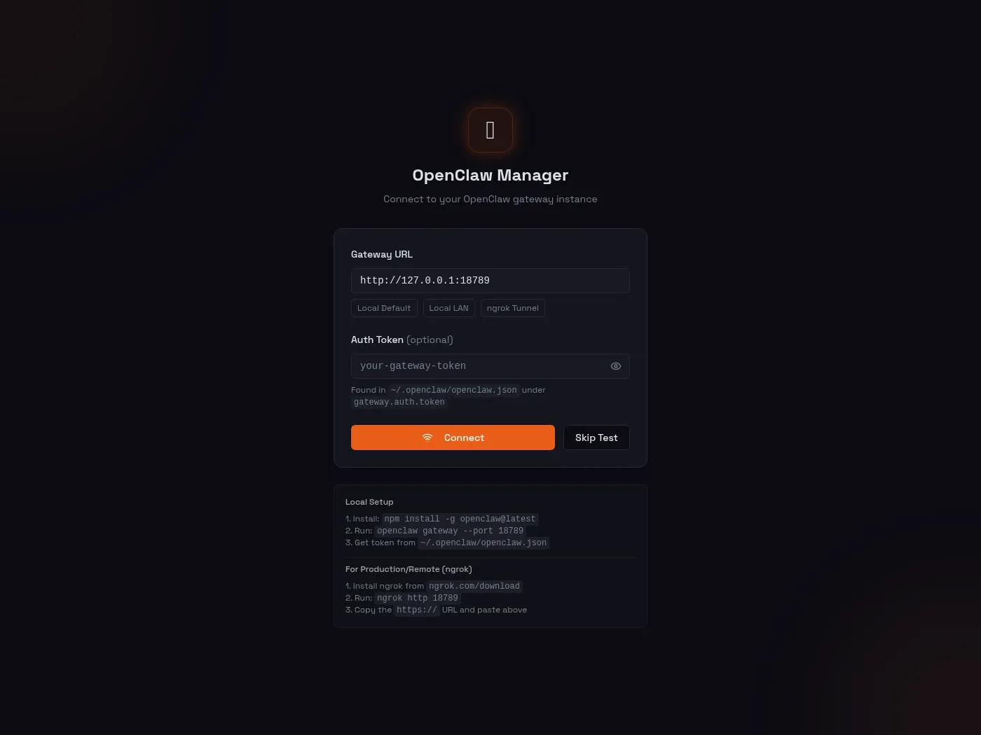 OpenClaw Manager UI