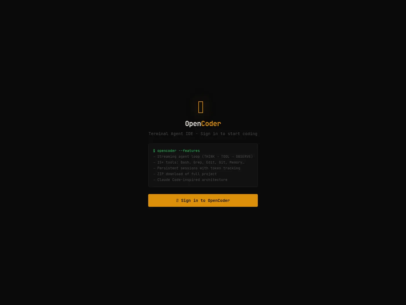 OpenCoder TUI Agent IDE
