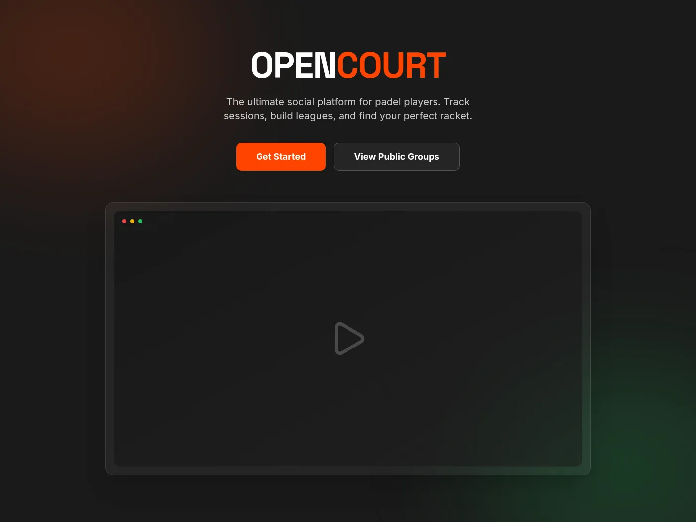 OpenCourt Social Padel App