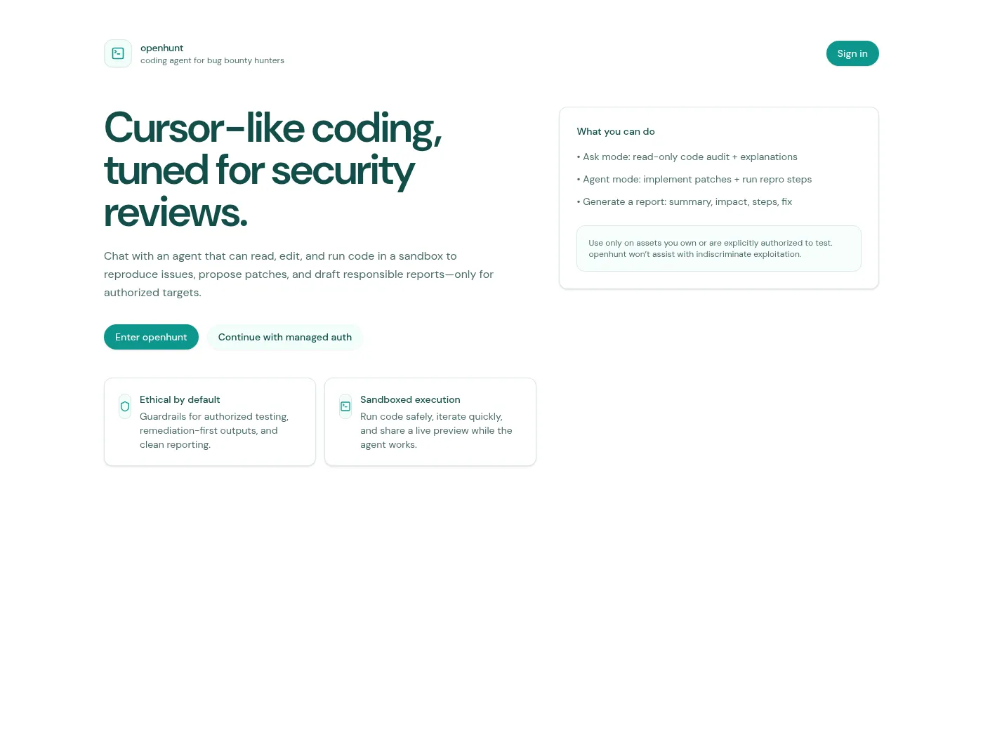 OpenHunt Coding Agent