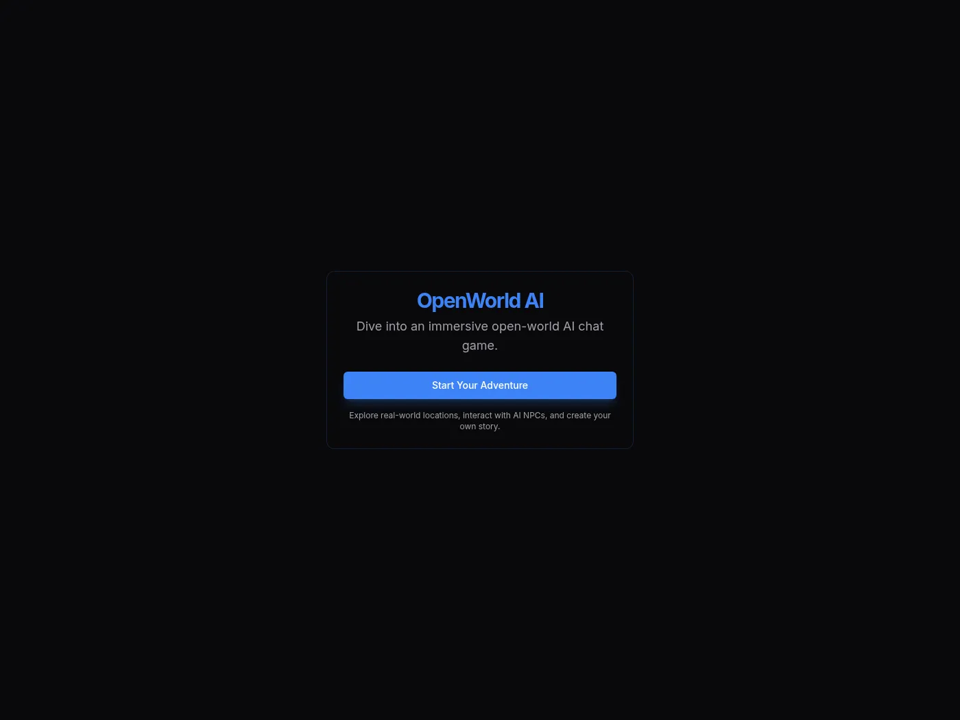 OpenWorld AI Chat Game