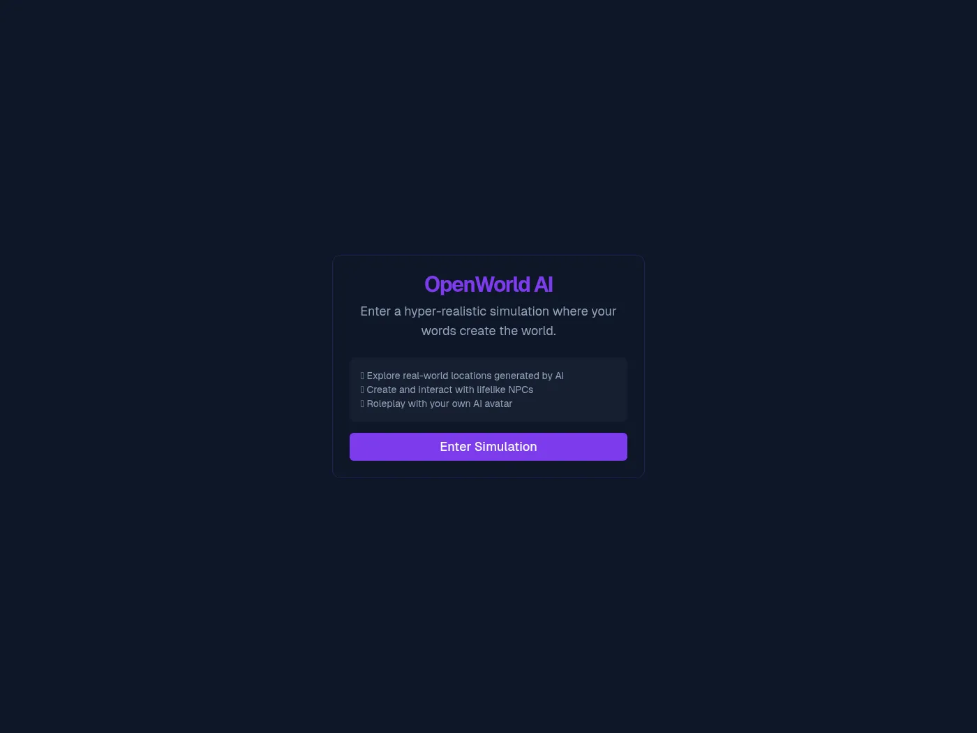 OpenWorld AI Chat Game