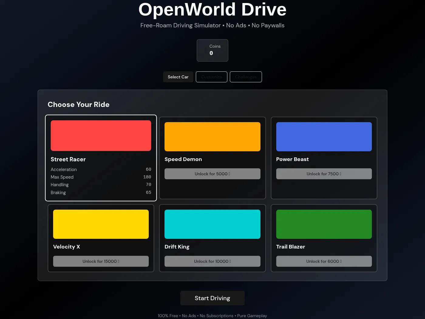 OpenWorld Drive Simulator
