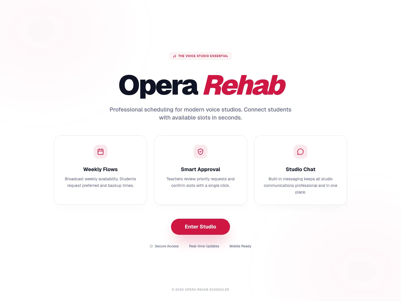 Opera Rehab Scheduler