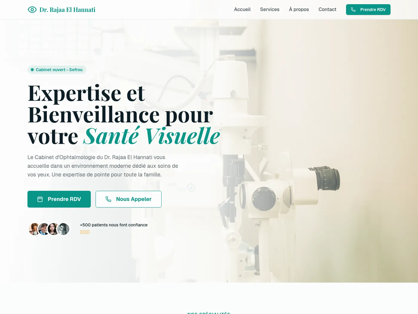 Ophtalmologie Site Vitrine