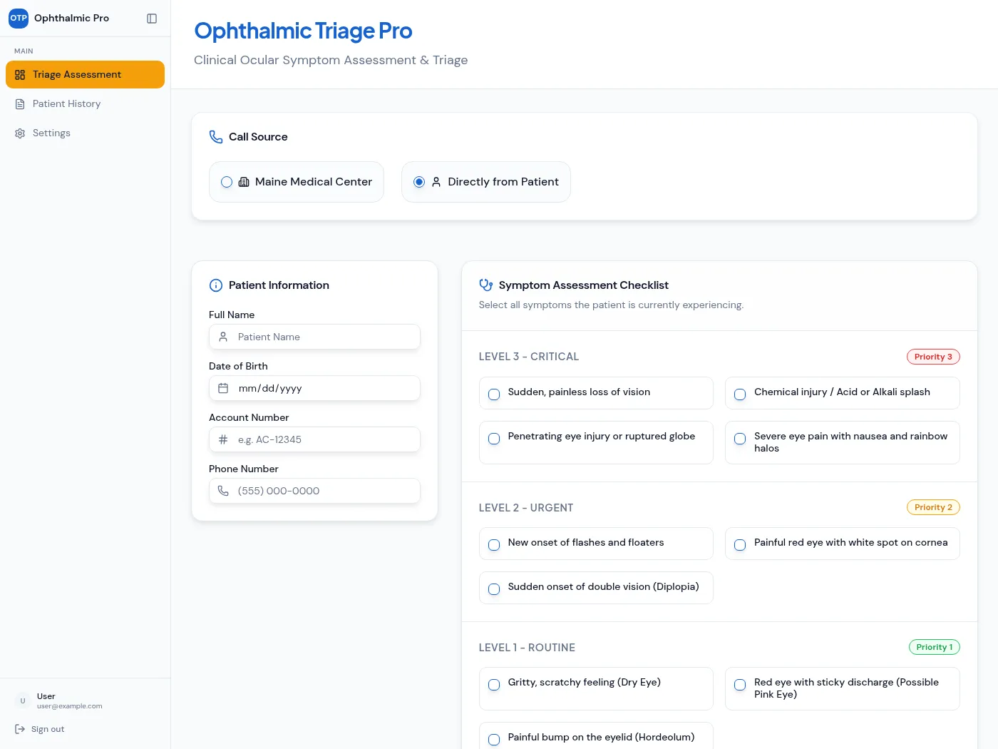 Ophthalmic Triage Pro