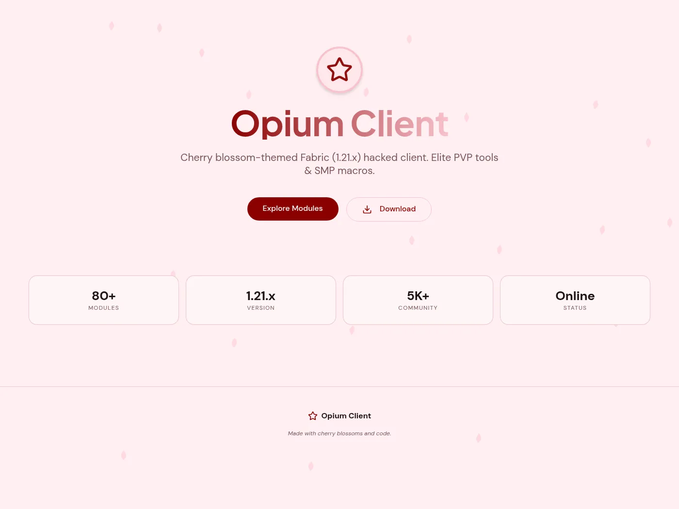 Opium Client: Cherry Hacked Mod