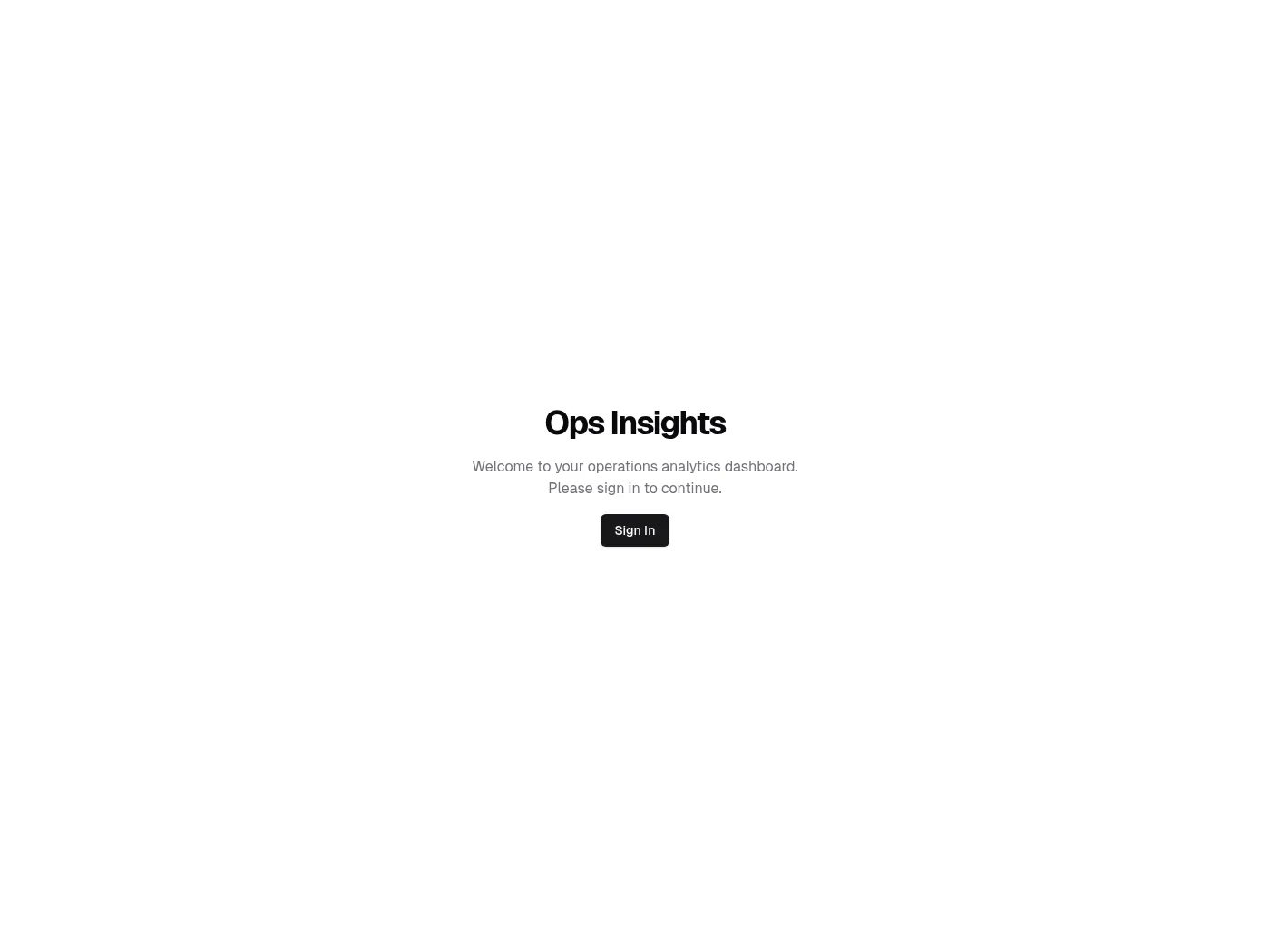 Ops Insights Dashboard