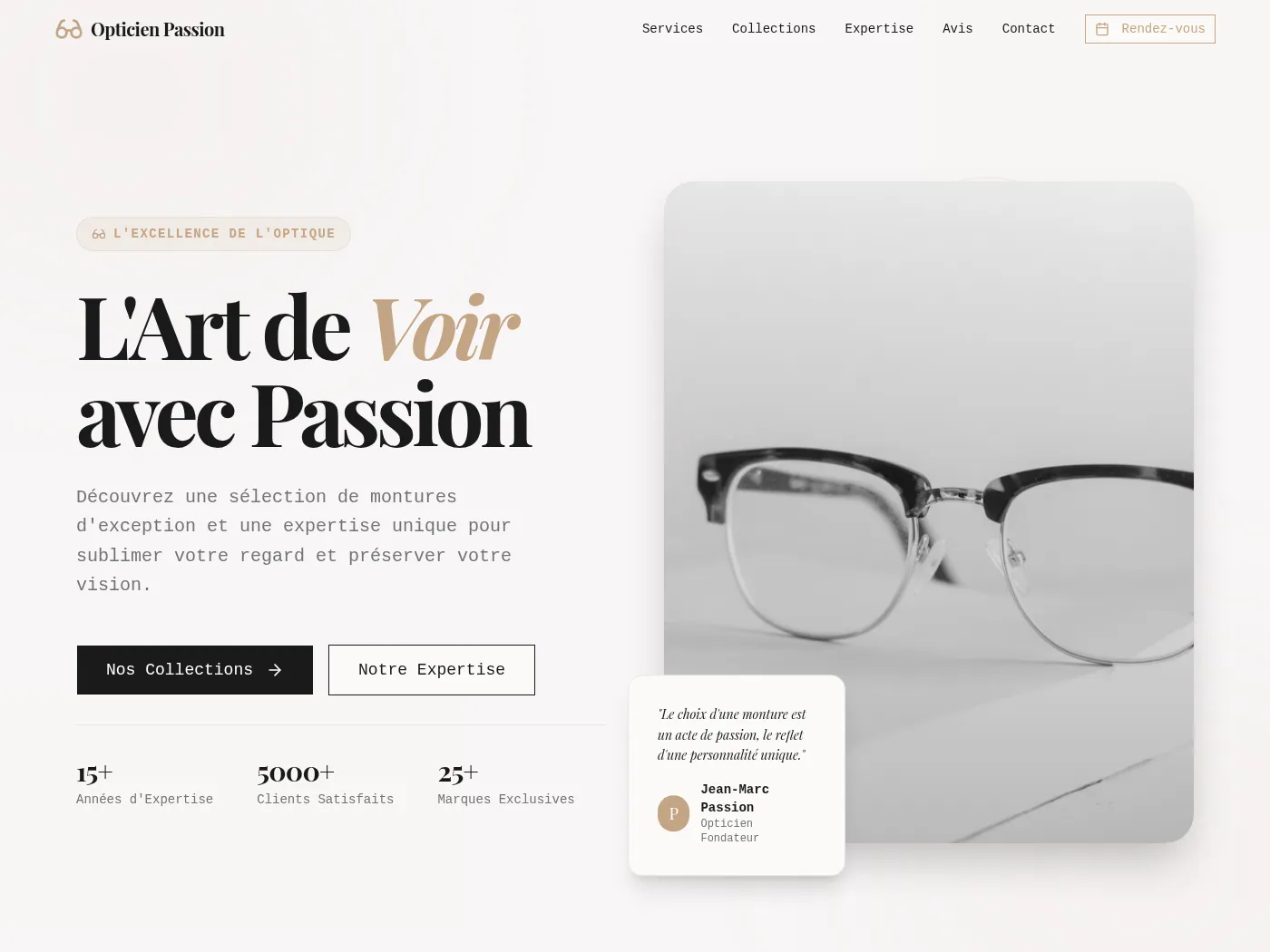 Opticien Passion Vitrine