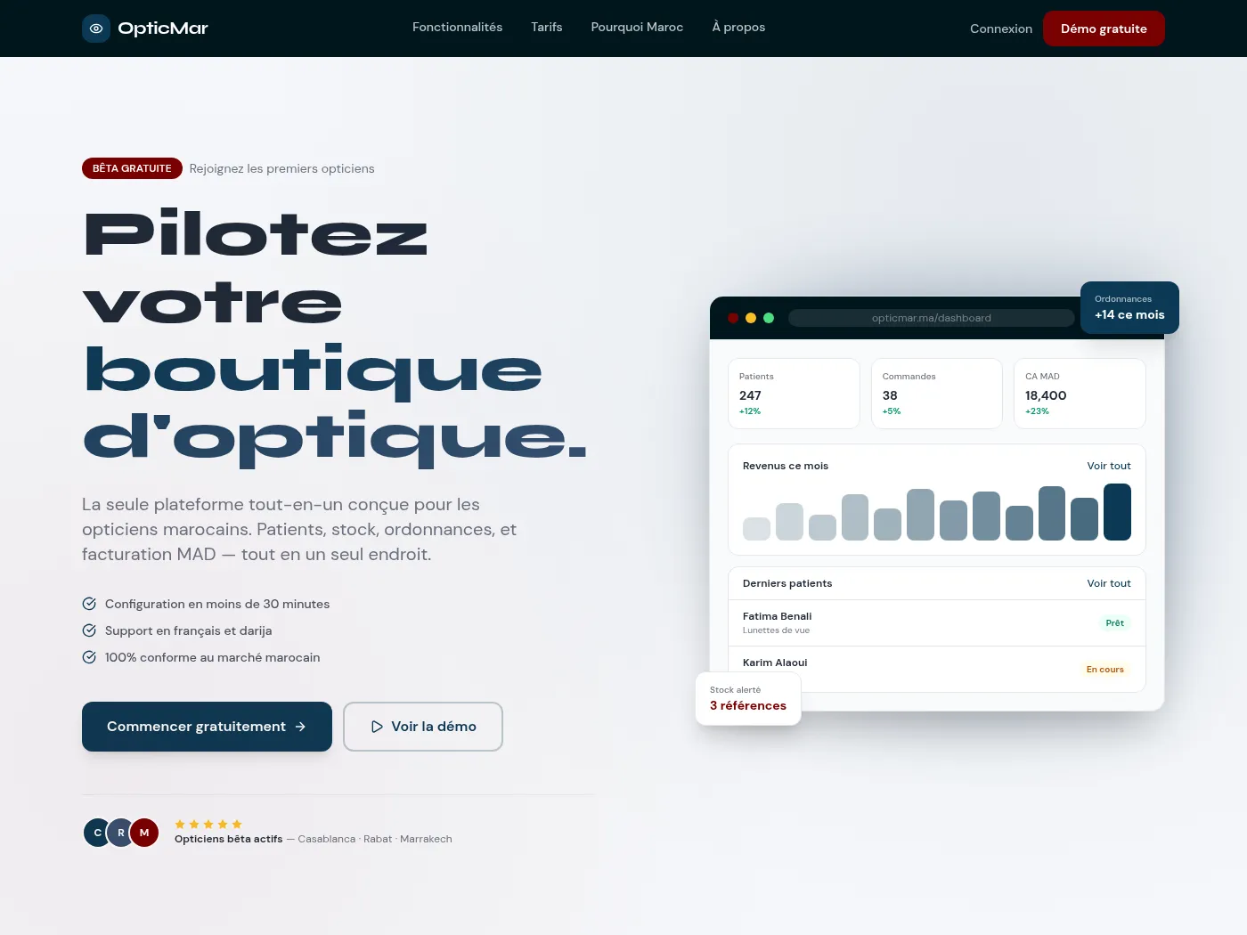 OpticMar SaaS Landing