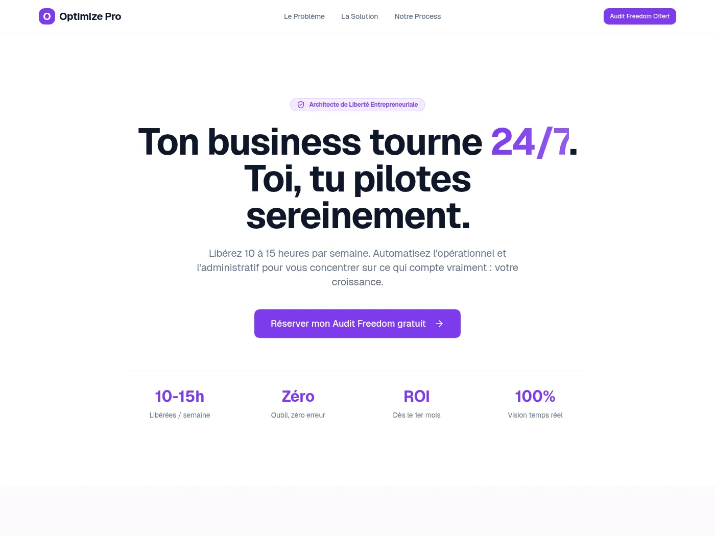 Optimize Pro Landing Page
