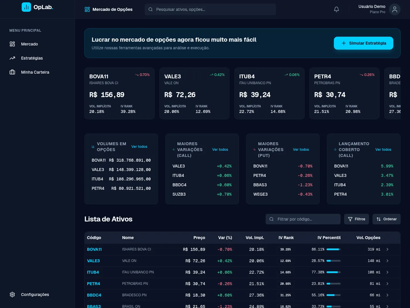 Options Market Clone